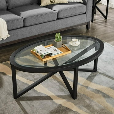 LAZZO Rattan Coffee Table, Mid-Century Modern Table with 2 Drawers and ...