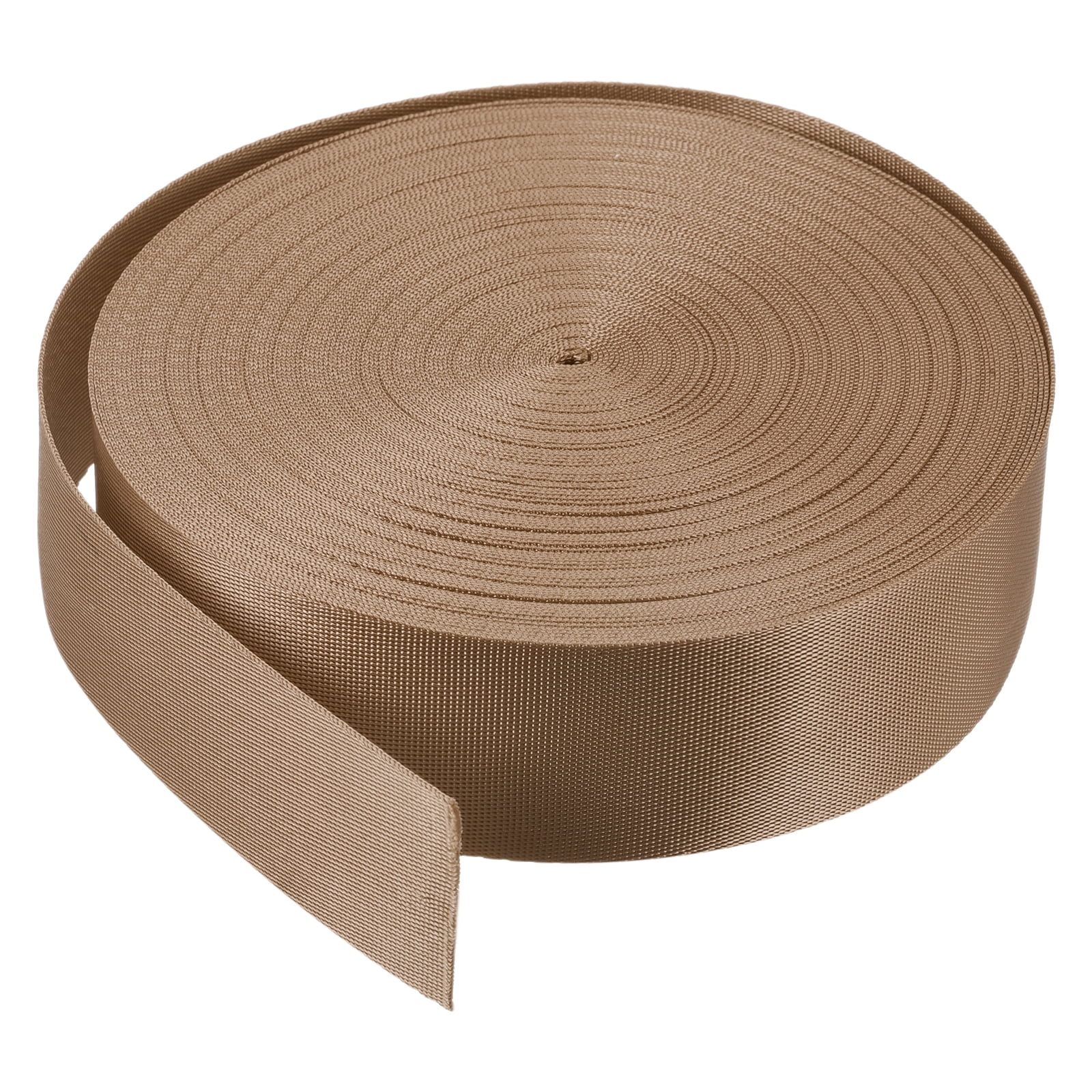 Flat Nylon Webbing Strap 1.5 Inch 25 Yards Light Brown for Backpack ...