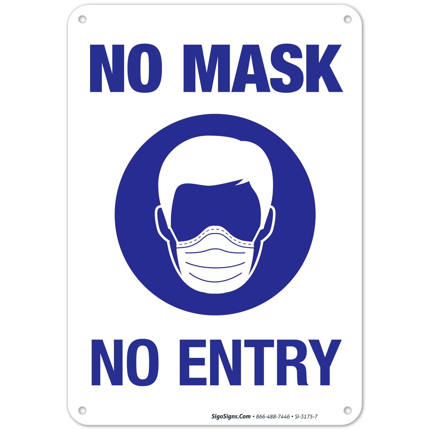 Wear A Mask Sign, 10x7 Aluminum - Walmart.com