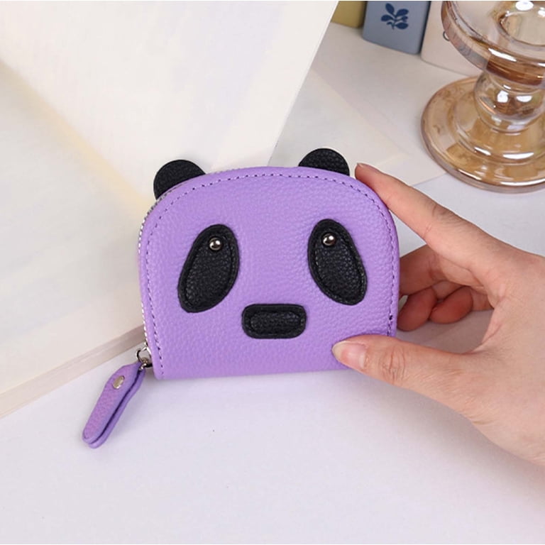 SHURUIMA Panda Shape PU Coin Purse, Zipper Card Holder Mini Wallet with ...