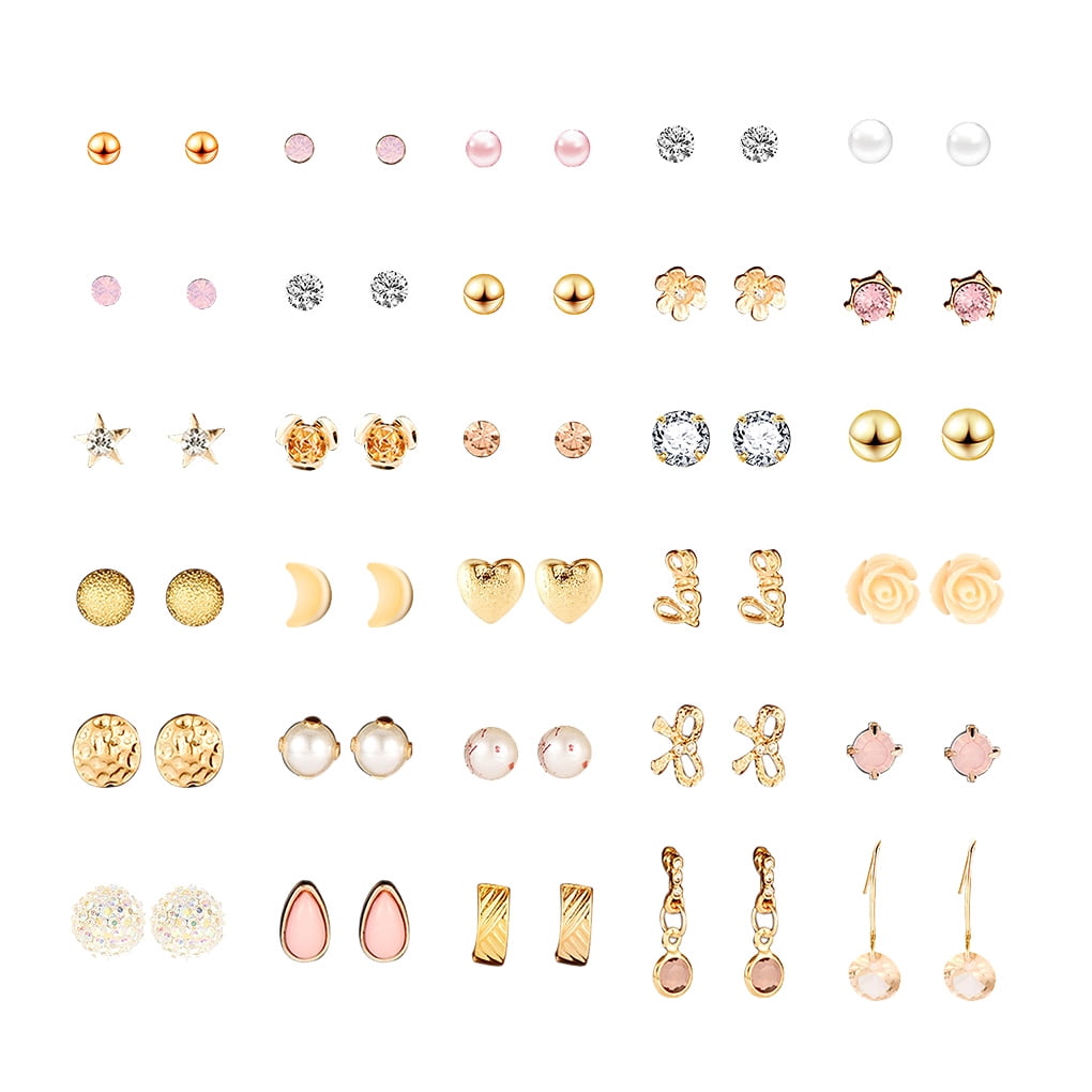 Click here for Freer 30 Pair Multiple Ear Studs Earrings Set Asso... prices
