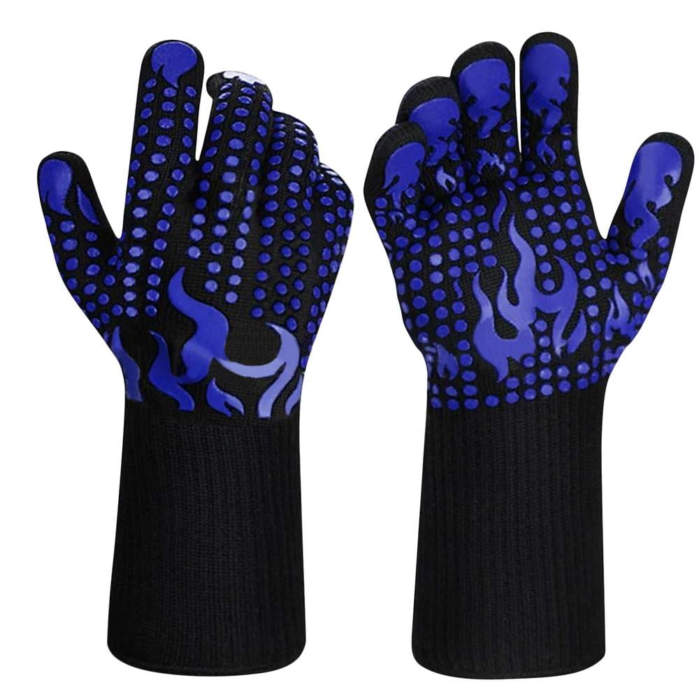 Grill Gloves - Heat Resistant Oven Gloves for Barbecue, Cooking, Baking ...
