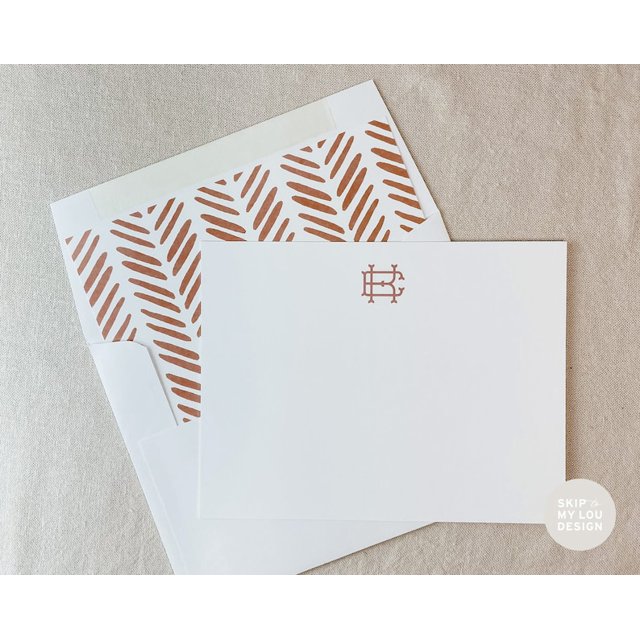 Herringbone Monogram Custom Stationery Personalized Stationery Monogram ...