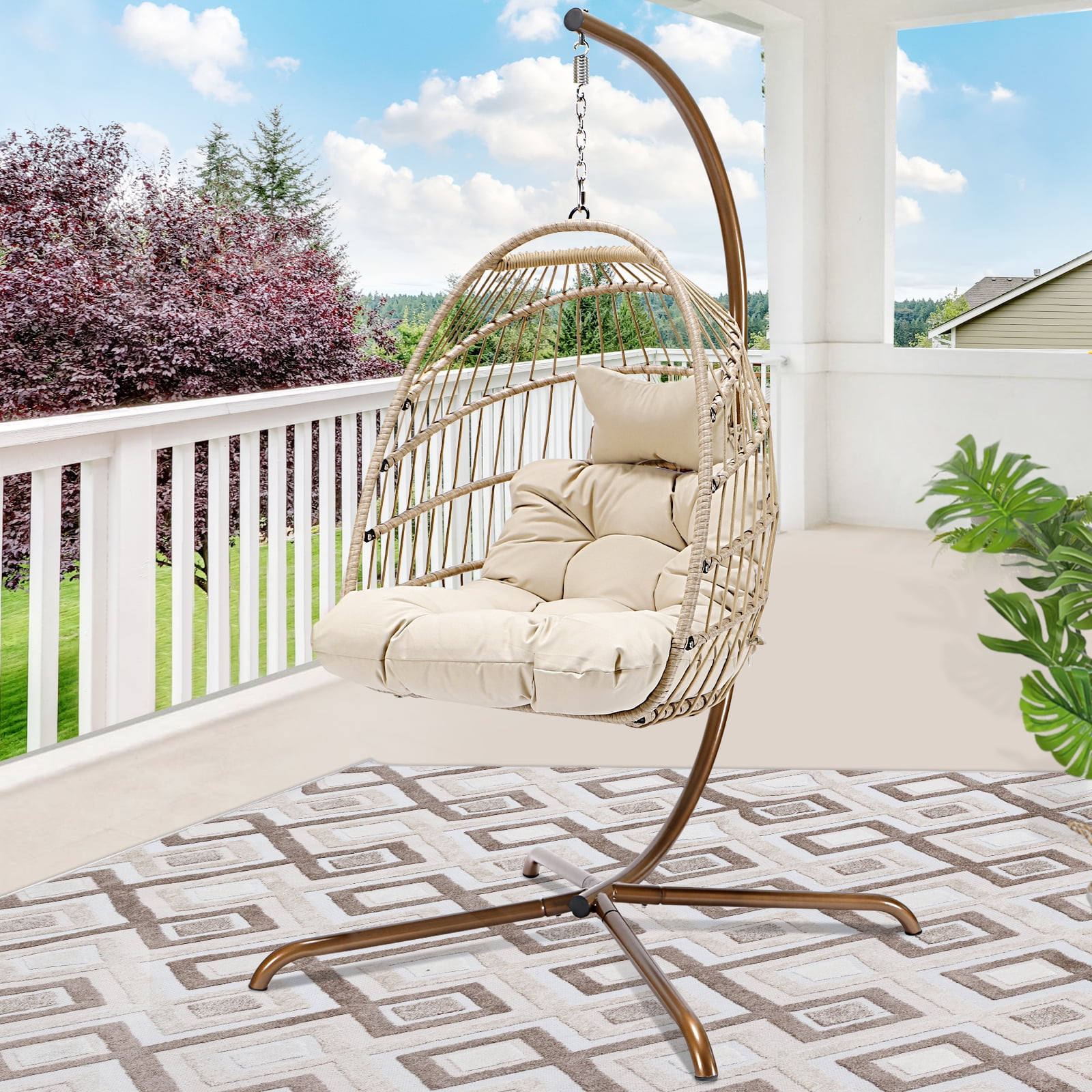 Wicker basket swing store