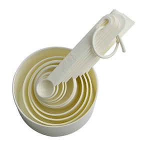 Wovilon Measuring Cups (Gray), Plastic Handle Measuring Cup Spoon Eight ...