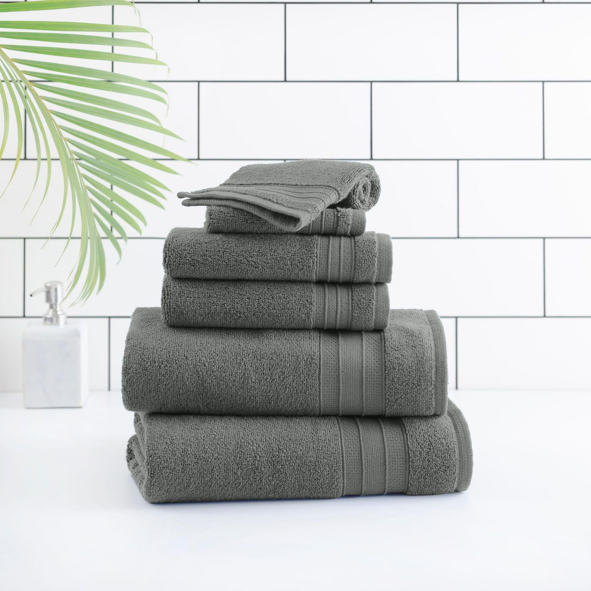 Click here for Hometrends Solid Bath Towel 6-Piece Set  Charcoal... prices