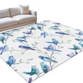 Blue Birds 6'x9' Rug for Dining Room Table and Chair Setup, Leaves ...