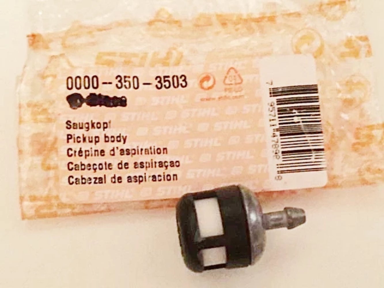 Buy 0000 350 3503 STIHL Fuel Filter Pickup Body fits HS86 HS87 FS94 OEM ...