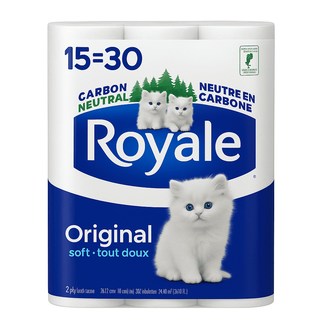Royale Original Soft Bathroom Tissue, 15 Double Rolls = 30 Regular ...
