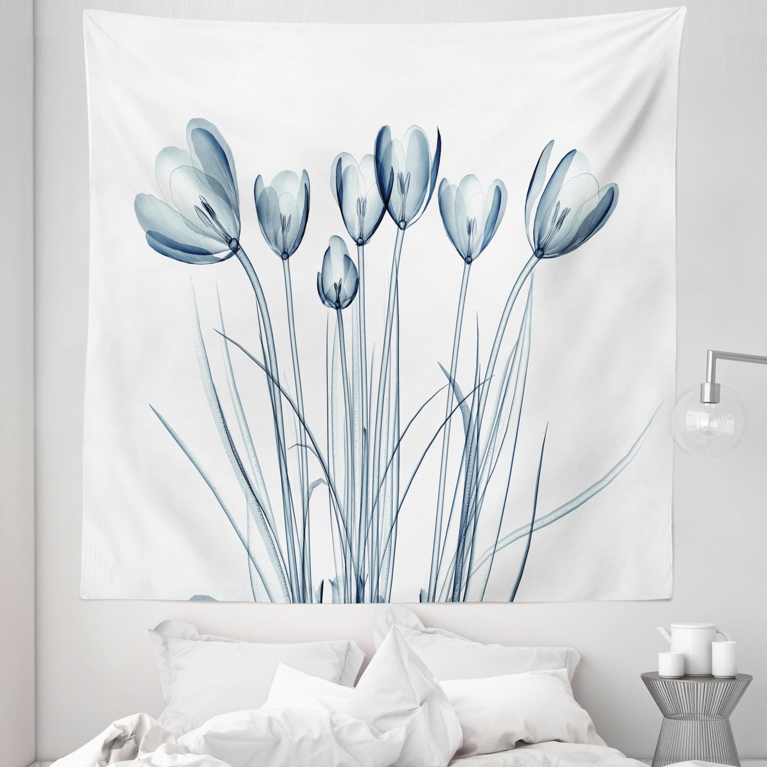 Flower Tapestry, X-ray Image of Tulips Solarized Effect Nature Inspired ...