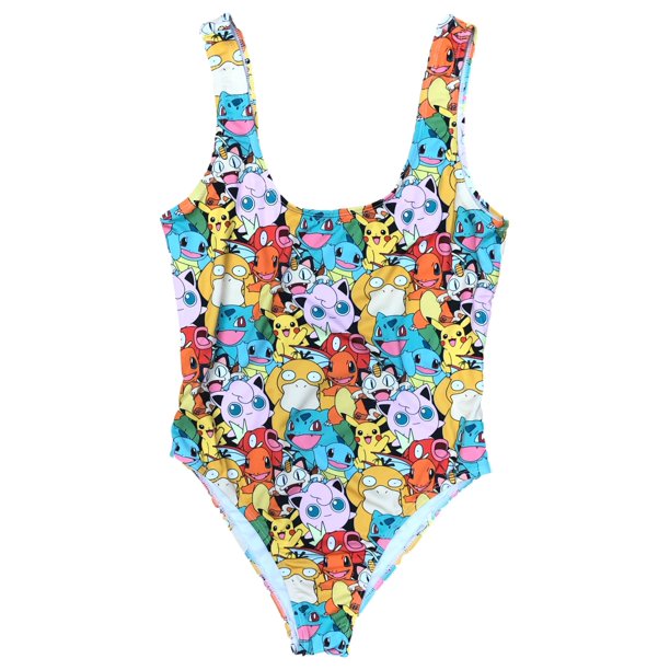 Pokemon Womens (Juniors) Colorful 1 Piece Pikachu Charmander Swim Suit ...