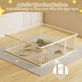 Homlux Large Wooden Baby Playpen with Gate, Adjustable Panel Play Yard ...