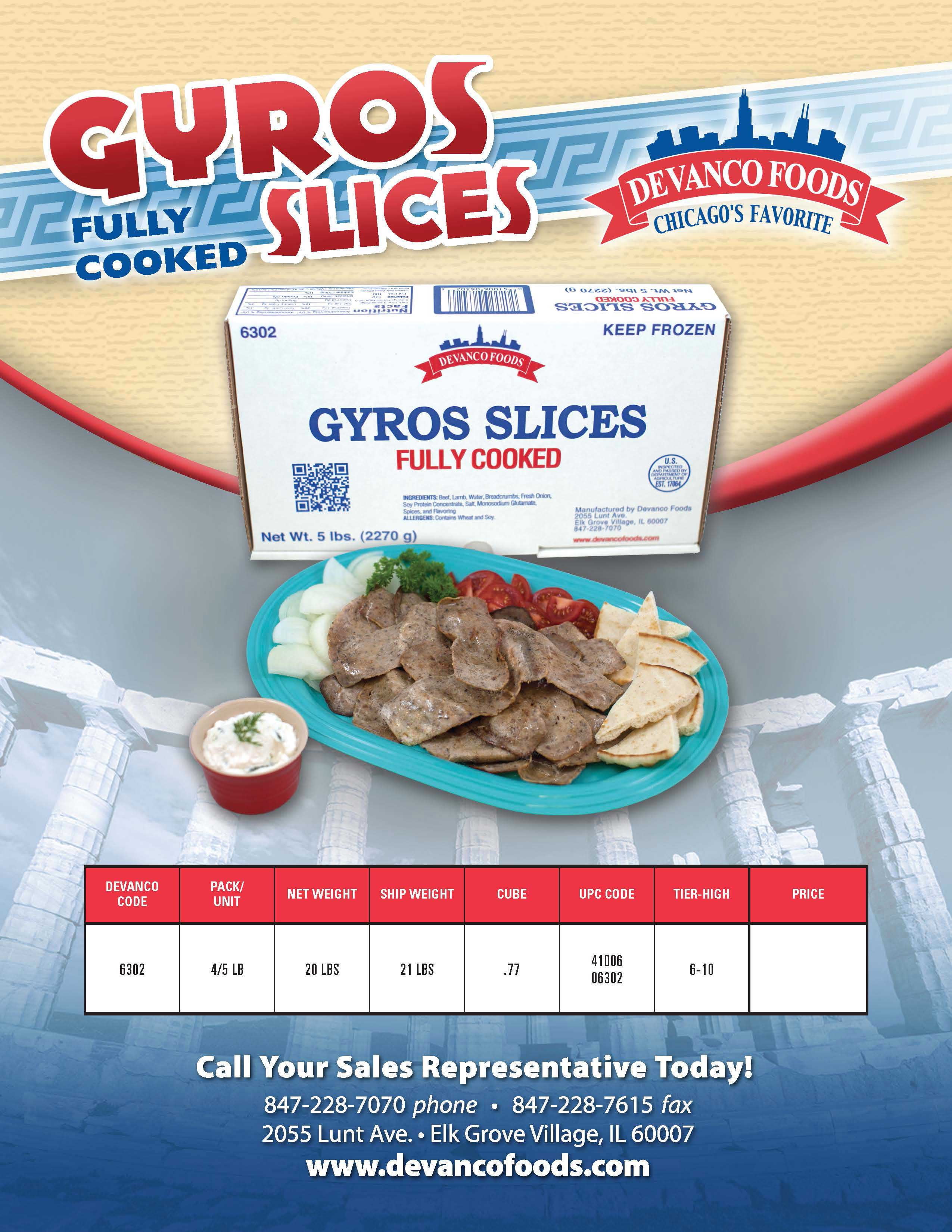 Devanco Gyro Fully Cooked Slices, 5 Pound -- 4 per case. - Walmart.com