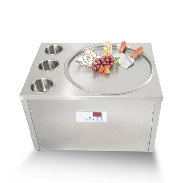 Kolice Commercial 22" Double Round Pans Fried Ice Cream Rolled Machine ...