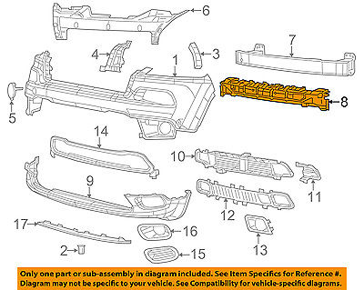 Jeep CHRYSLER OEM 14-16 Cherokee Bumper Face-Foam Impact Absorber Bar ...