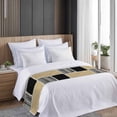 Beige Black Bed Runner for Queen Size Bed, Vintage Japanese Style ...