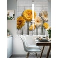 Daisy Flower Sheer Curtains for Living Room Bedroom Yellow Gray Floral ...