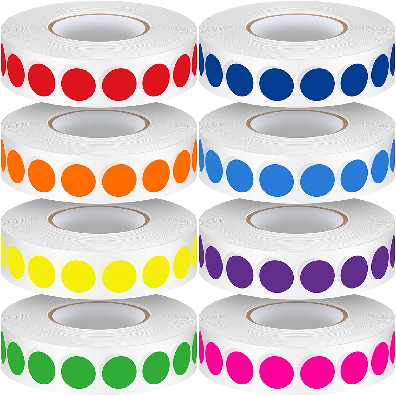 1/2 Inch Round Color Coding Labels Roll Dot Stickers Adhesive Solid ...