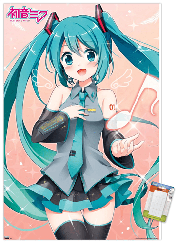 Hatsune Miku - Music Note Wall Poster, 22.375" x 34" - Walmart.com