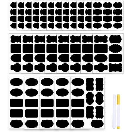 LuoHeng 268 Pieces Chalkboard Labels, Waterproof Chalkboard Stickers ...
