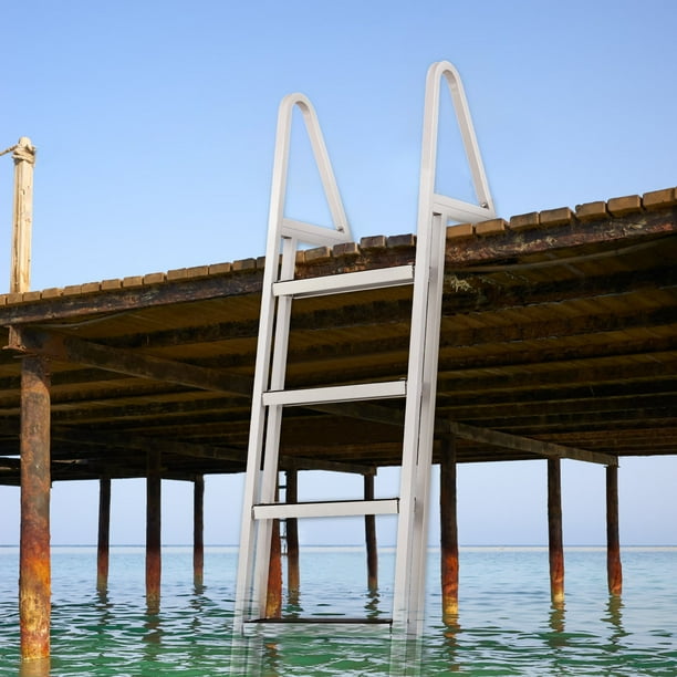 BENTISM Aluminum Dock Ladder Boat Dock Ladder Removable 4 Steps with ...