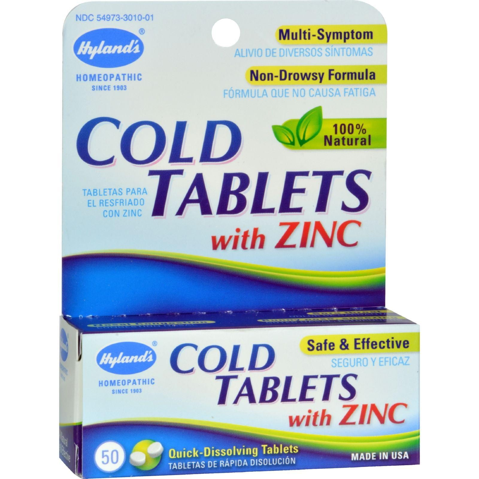 Hyland's Cold Tablets With Zinc - 50 Quick Disolving Tabl | Walmart Canada