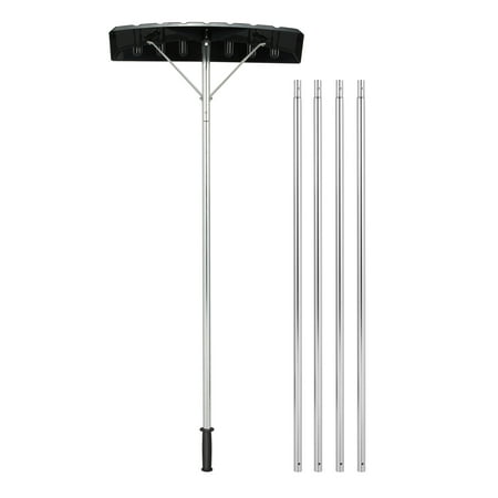 Costway 20FT Adjustable Snow Roof Rake W/ 25" Spacious Blade 4 Ex ...