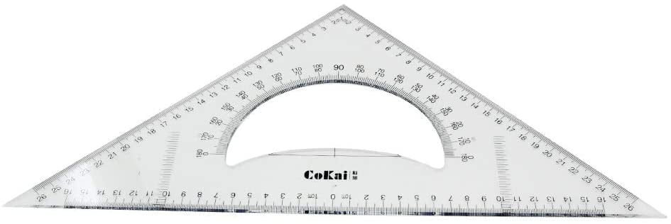 Utoolmart 40CM Large Triangle Ruler Square Set Plastic Triangular Scale ...