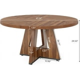 Tribesigns Wooden Style Circular Dining Table for 4, 47 Inch Brown ...