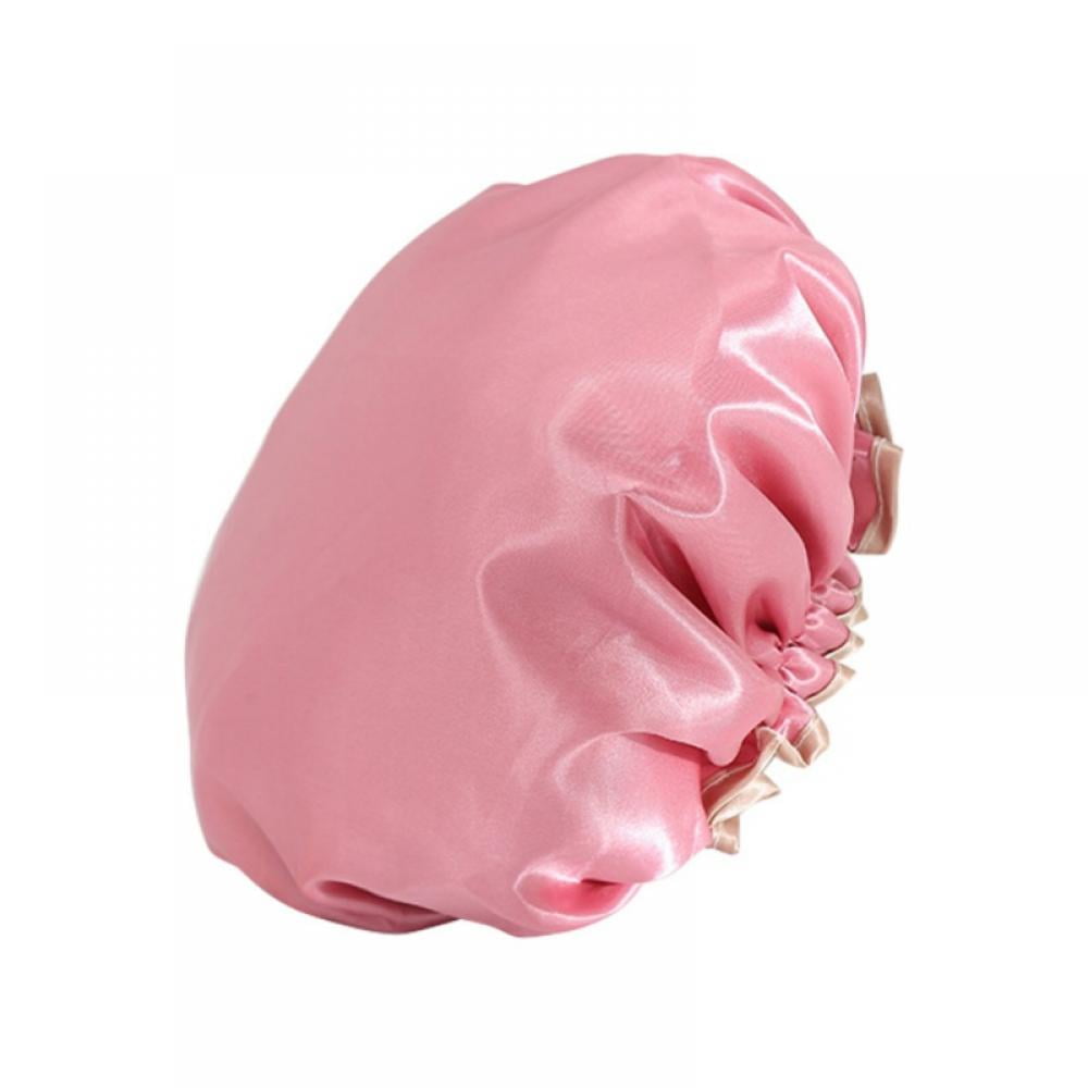 3 Pack Shower Cap,Double Layers Bath Cap with Adjustable Elastic Band ...