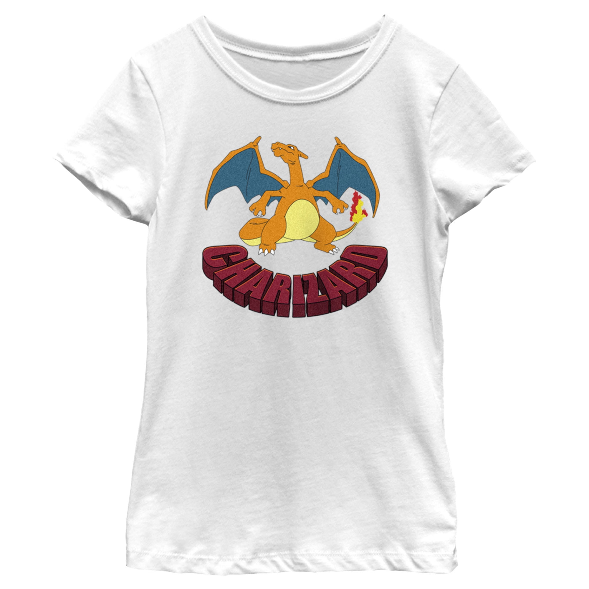 Girl's Pokemon Charizard Portrait Graphic Tee White Small - Walmart.com