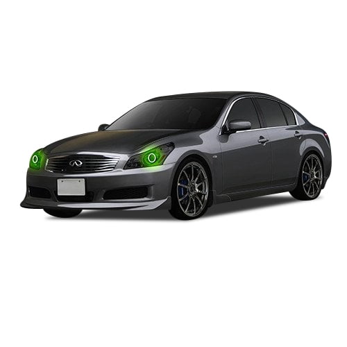 Flashtech Green LED Halo Ring Headlight Kit for Infiniti G37 07-09 ...