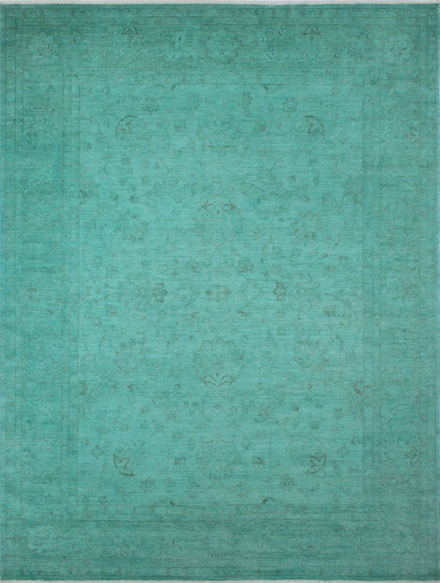 Overdyed Aida Teal Green/ Rug, 8'8