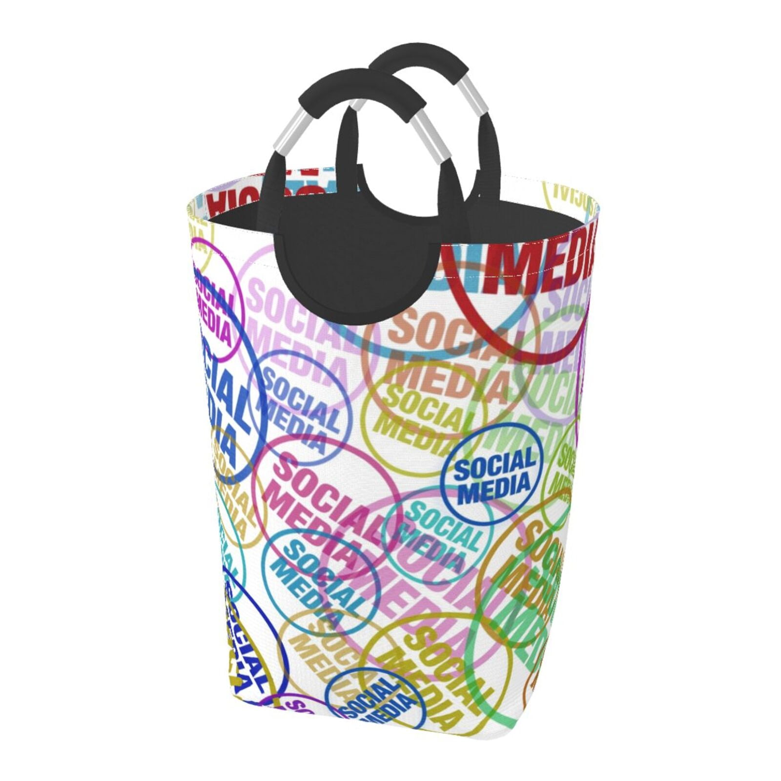 XMXT Large Collapsible Laundry Hamper, Social Slogan Print Laundry ...