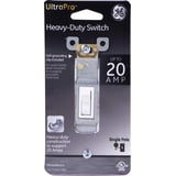 GE Heavy-Duty Grounding Toggle Switch, 20A, Single-Pole, White, UL ...