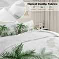 BlessLiving 3Pcs Botanical Comforter Set Queen, Green Palm Tree Bedding ...