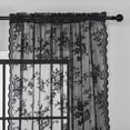 Black Lace Curta- 45 Inch Length Sheer Flfor Kitchen Cafe Small Window ...