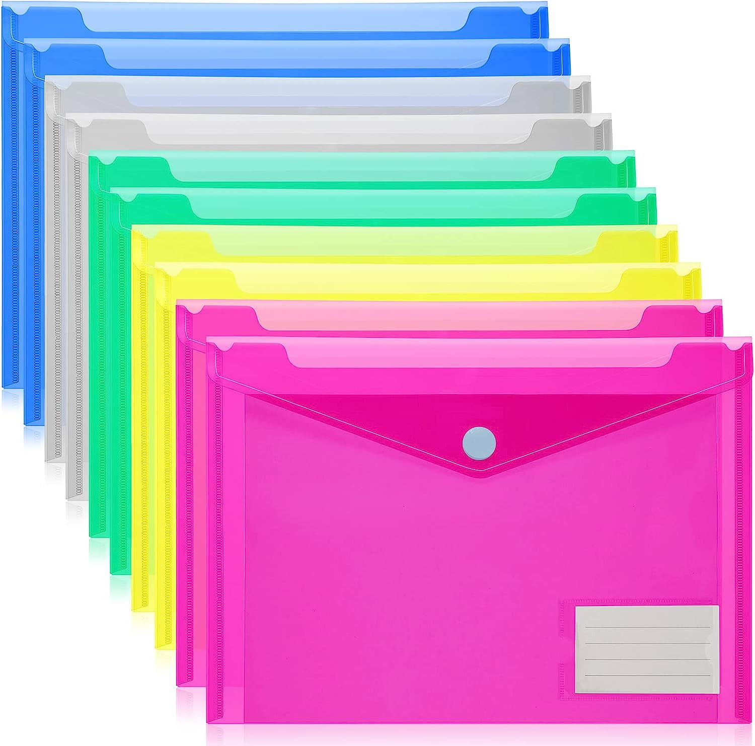 10 Pack Plastic Envelopes Poly Envelopes,Plastic Folders for Documents ...