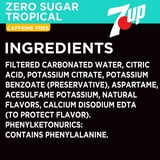 7UP Tropical Zero Sugar Caffeine Free Lemon Lime Mango Peach Soda Pop ...