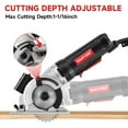 Eastvolt Mini Circular Saw with 5000RPM, Laser Guide, Scale Ruler, 3 ...