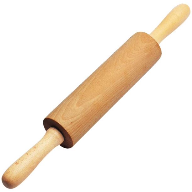 Classic Wood Rolling Pin - 18 Inch Wood Rolling Pin With Handles Solid ...