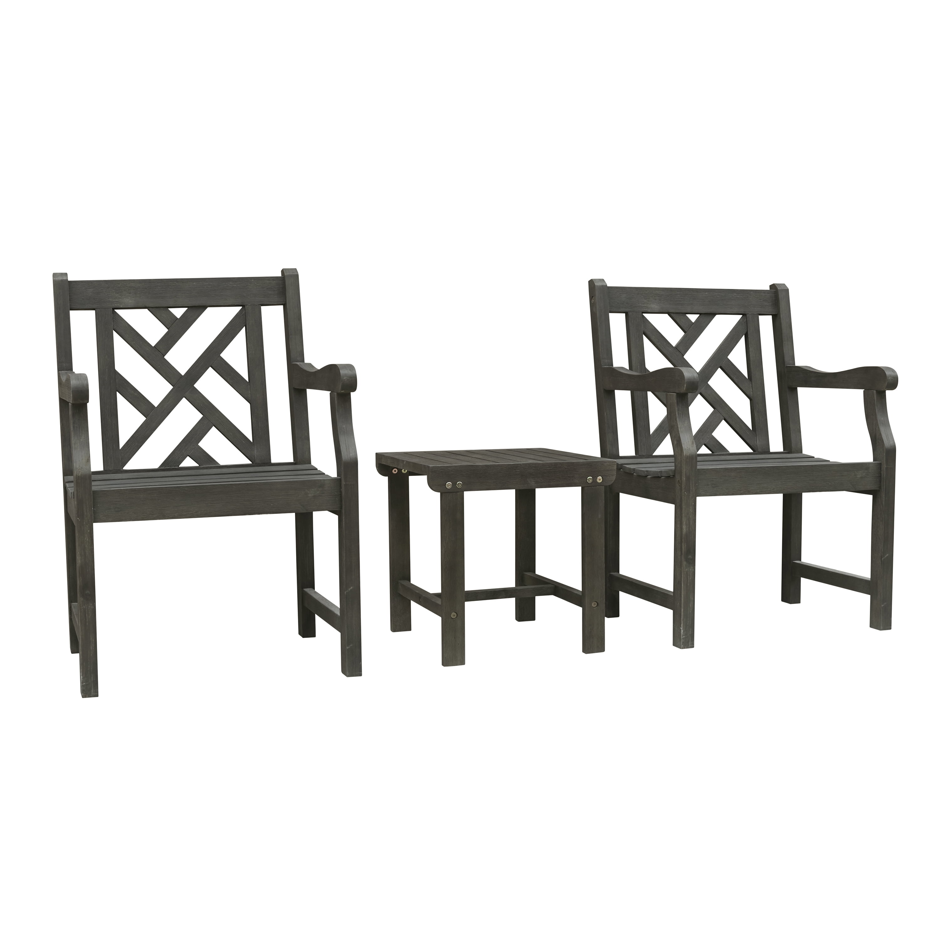 Renaissance Outdoor Patio Wood 3-Piece Conversation Set - Walmart.com
