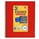 120 Count 3 Subject Red Exceed Notebook, 11" x 9", College Ruled ...
