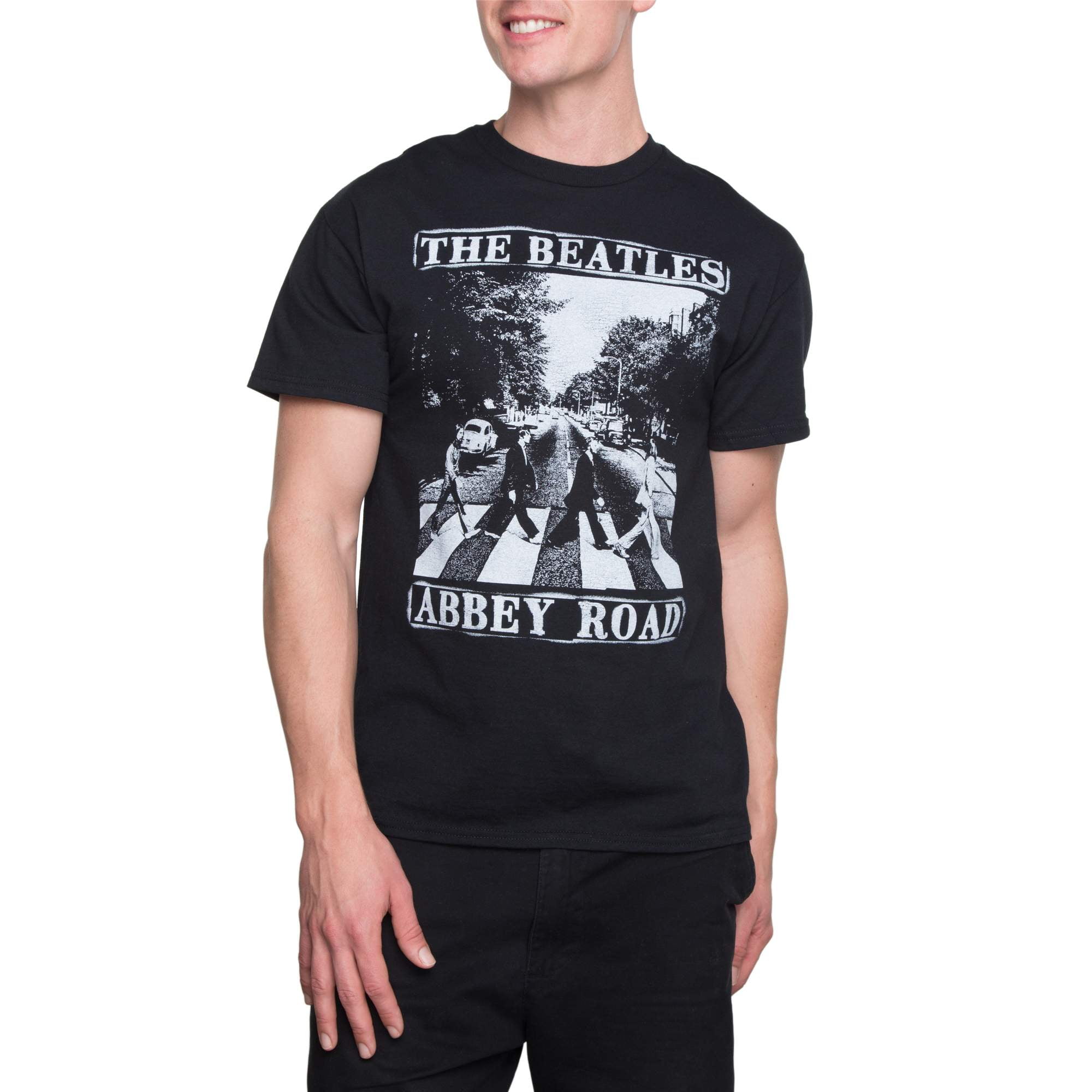 Big Mens The Beatles Abbey Tracks Short Sleeve Graphic Crew Neck Tee Shirt
