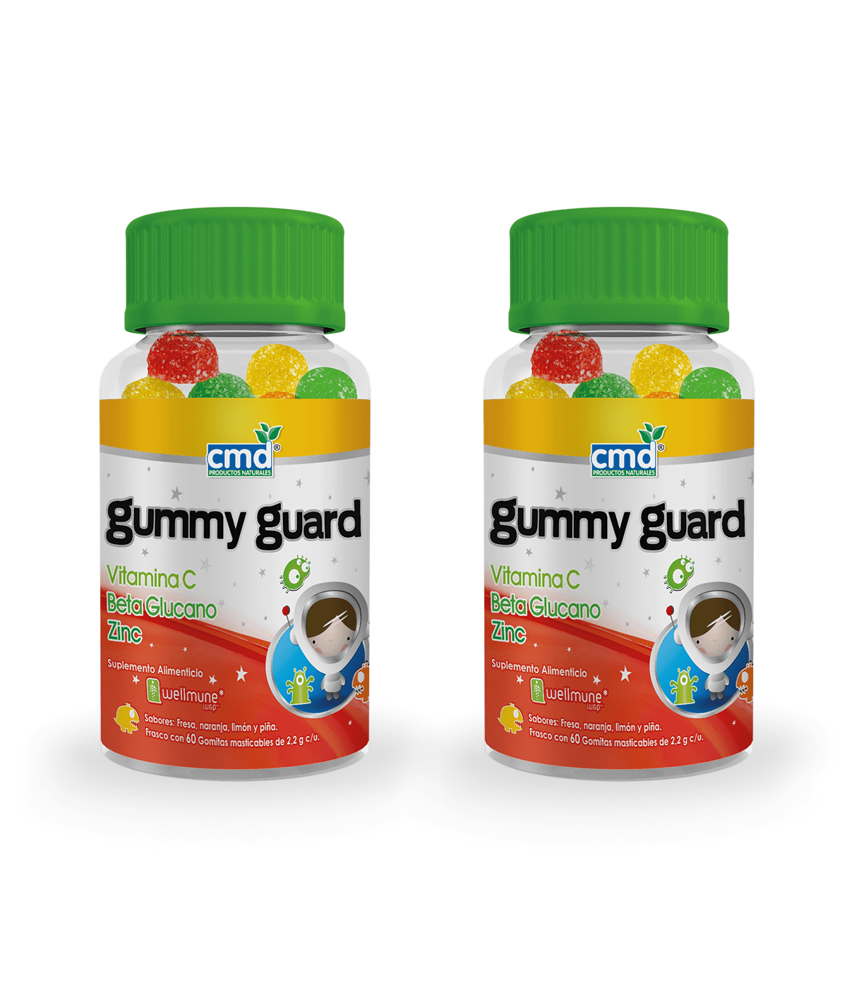 GUMMY GUARD Vitamina C Beta Glucano Zinc | CMD | Duo pack con 2 frascos ...