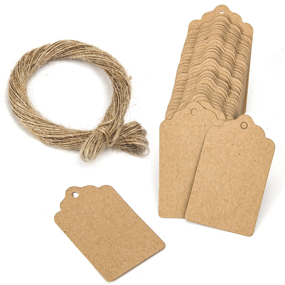 100 Etiquetas Colgantes para Manualidades Etiquetas Papel Kraft en ...