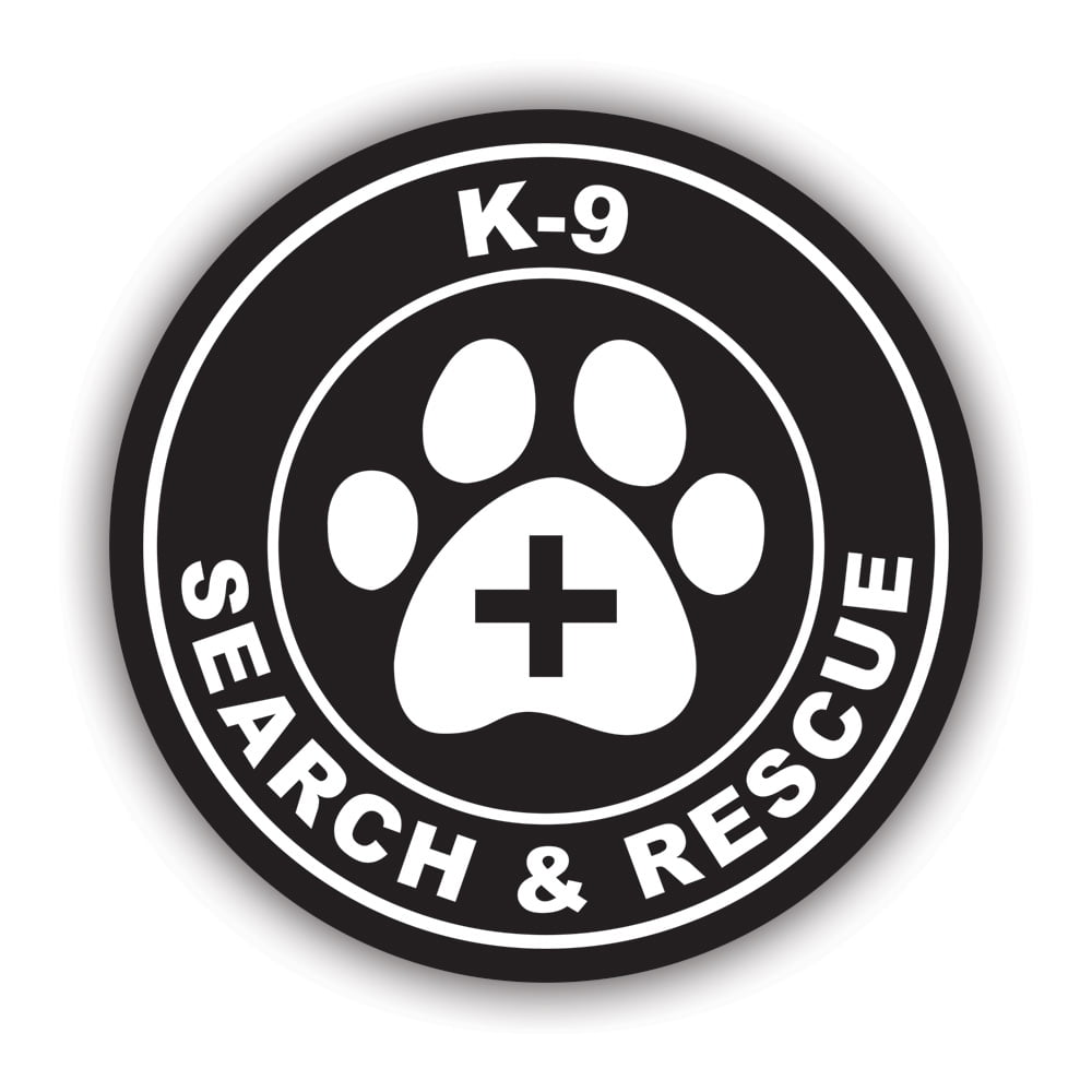 K-9 Search and Rescue with Paw Cross Sticker Decal - Self Adhesive ...