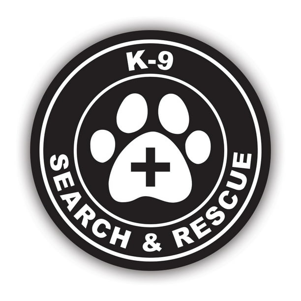 K-9 Search and Rescue with Paw Cross Sticker Decal - Self Adhesive ...
