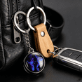 Aquarius Zodiac Sign Keychain, Glowing Pattern Key Ring, Metal and ...