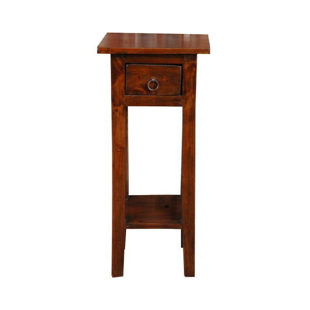 The Hamptons Collection 25.75" Brown Cottage Narrow Side Table with ...